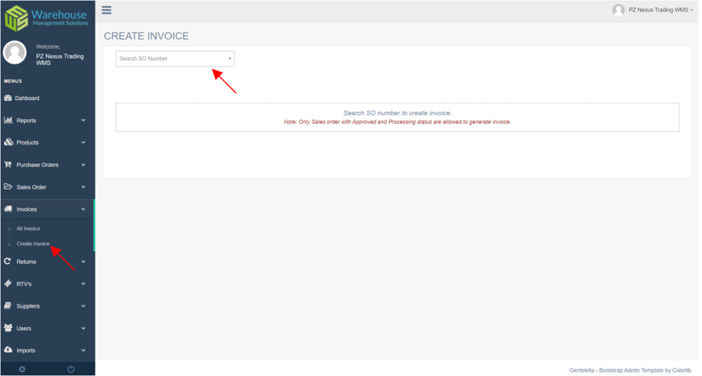 How to manually create Invoice - Warehouse Management System