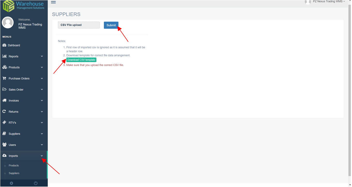 How to upload CVS File for bulk import of products & suppliers ...