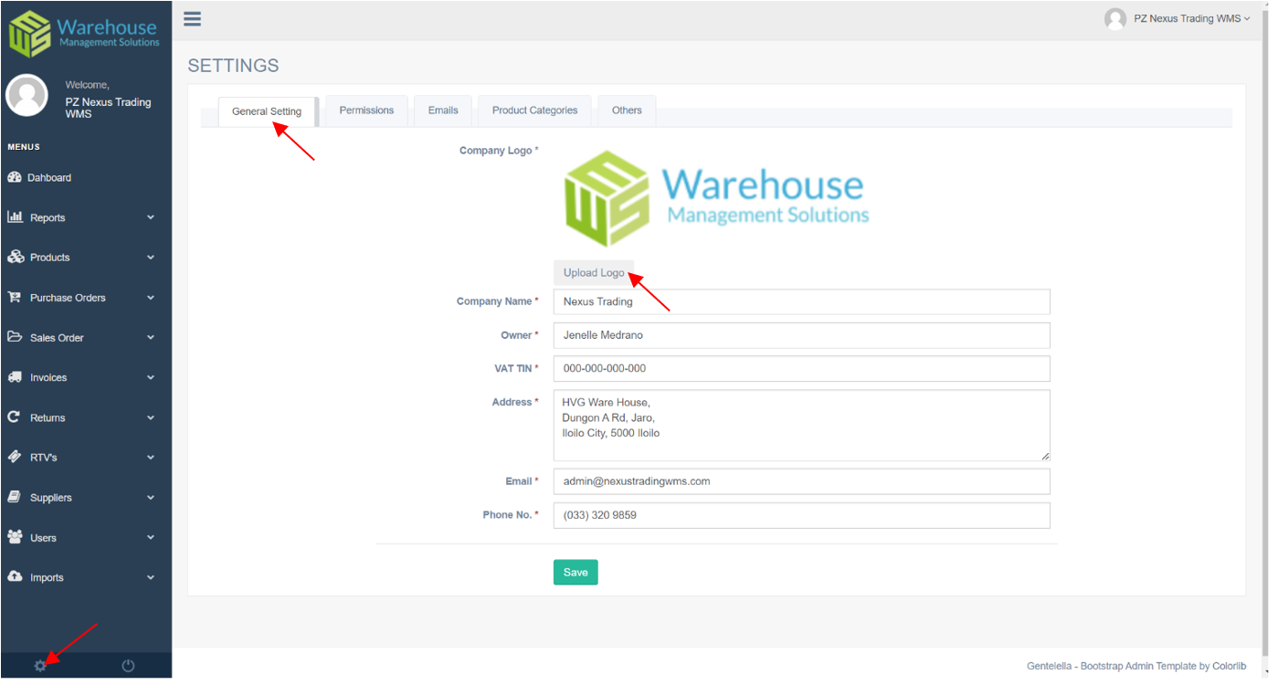 How to Upload New Logo - Warehouse Management System